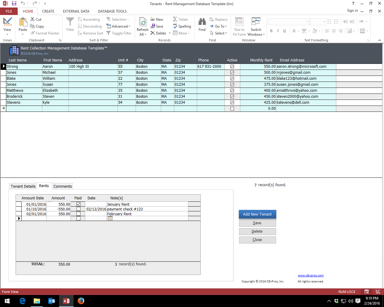 MS Access Database Templates Official DB Pros DB Pros HR 